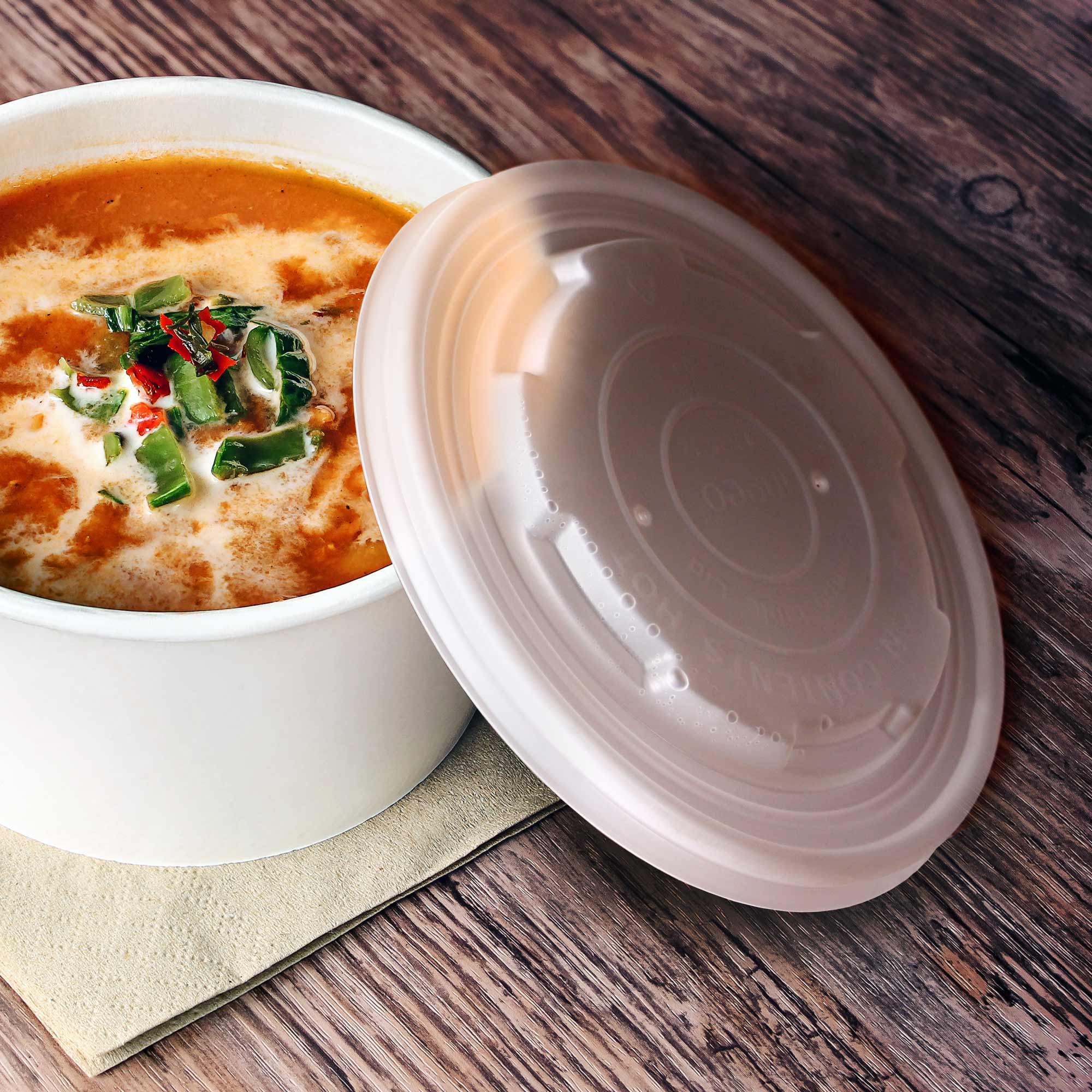 Compostable Lids for 12oz Soup Containers
