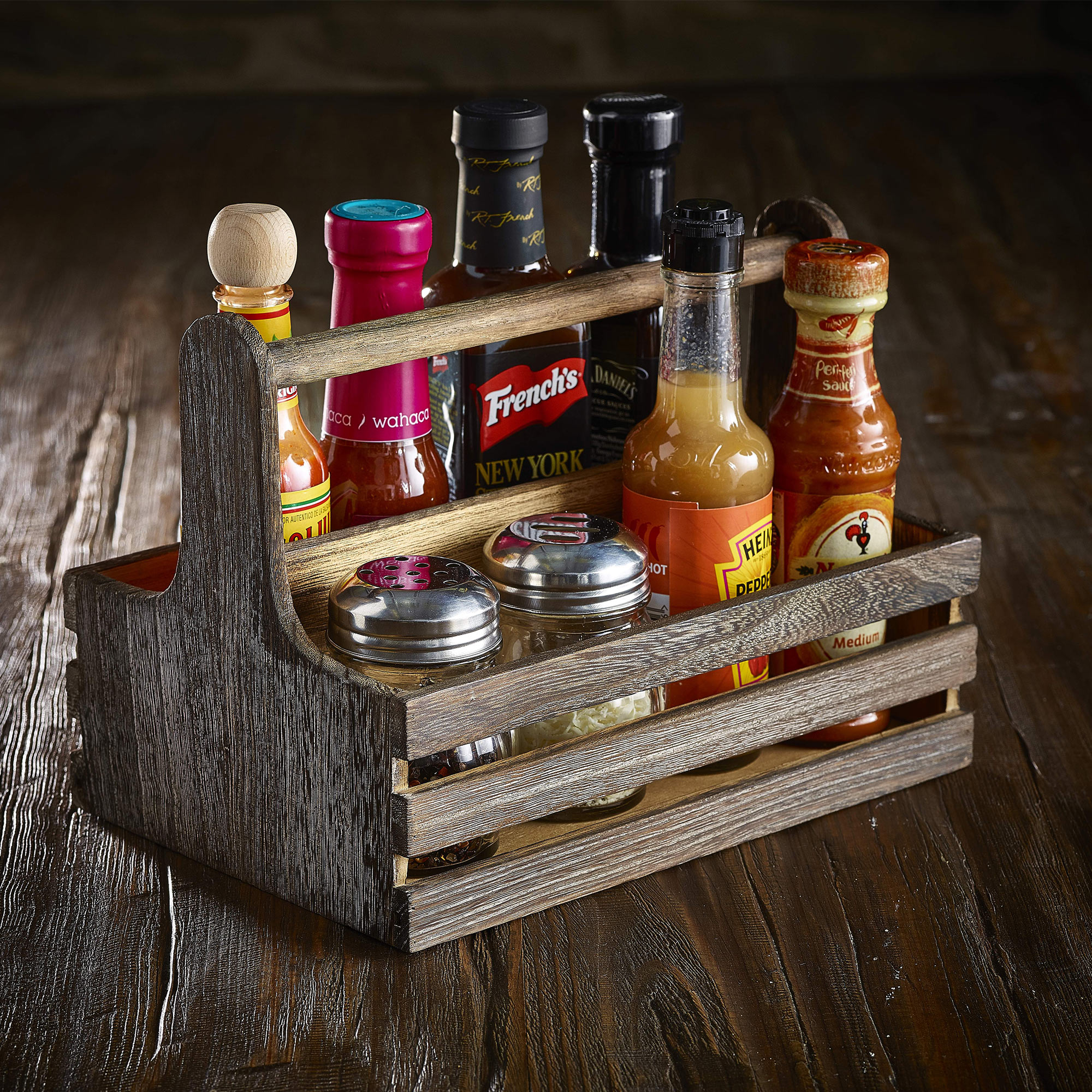 GenWare Rustic Wooden Table Caddy