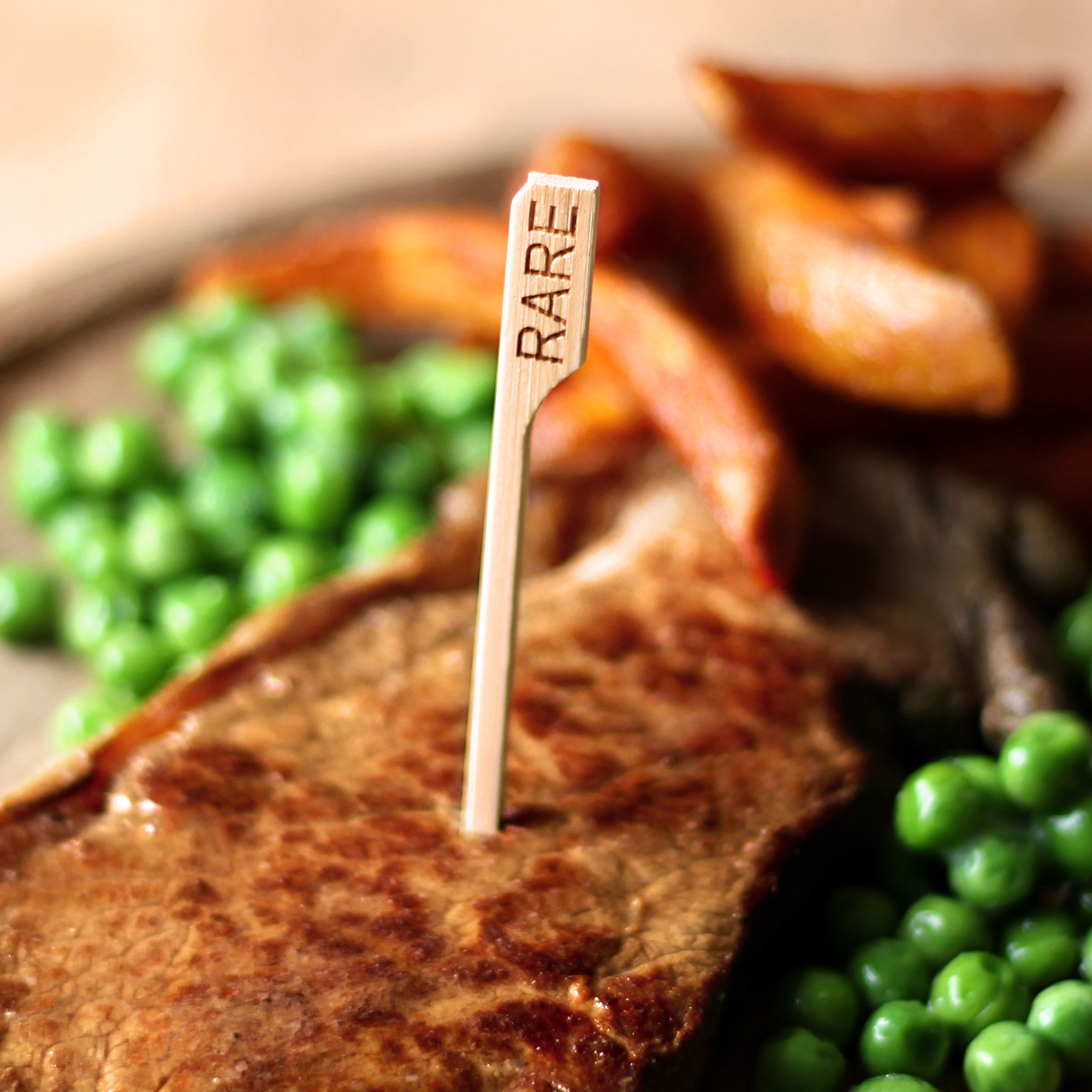 Bamboo Steak Picks 3.5inch Rare