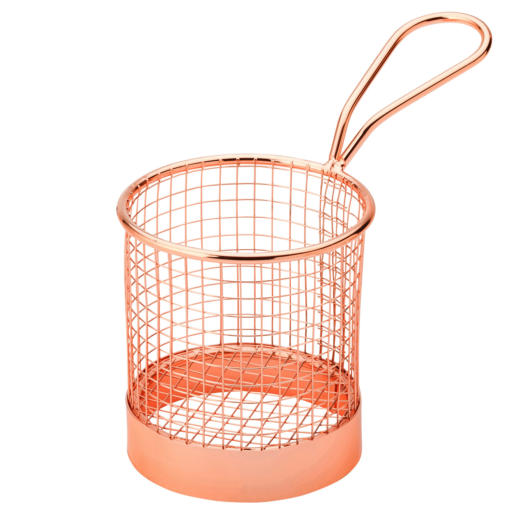 Utopia Mini Presentation Round Fry Basket Copper 9.3 x 9cm