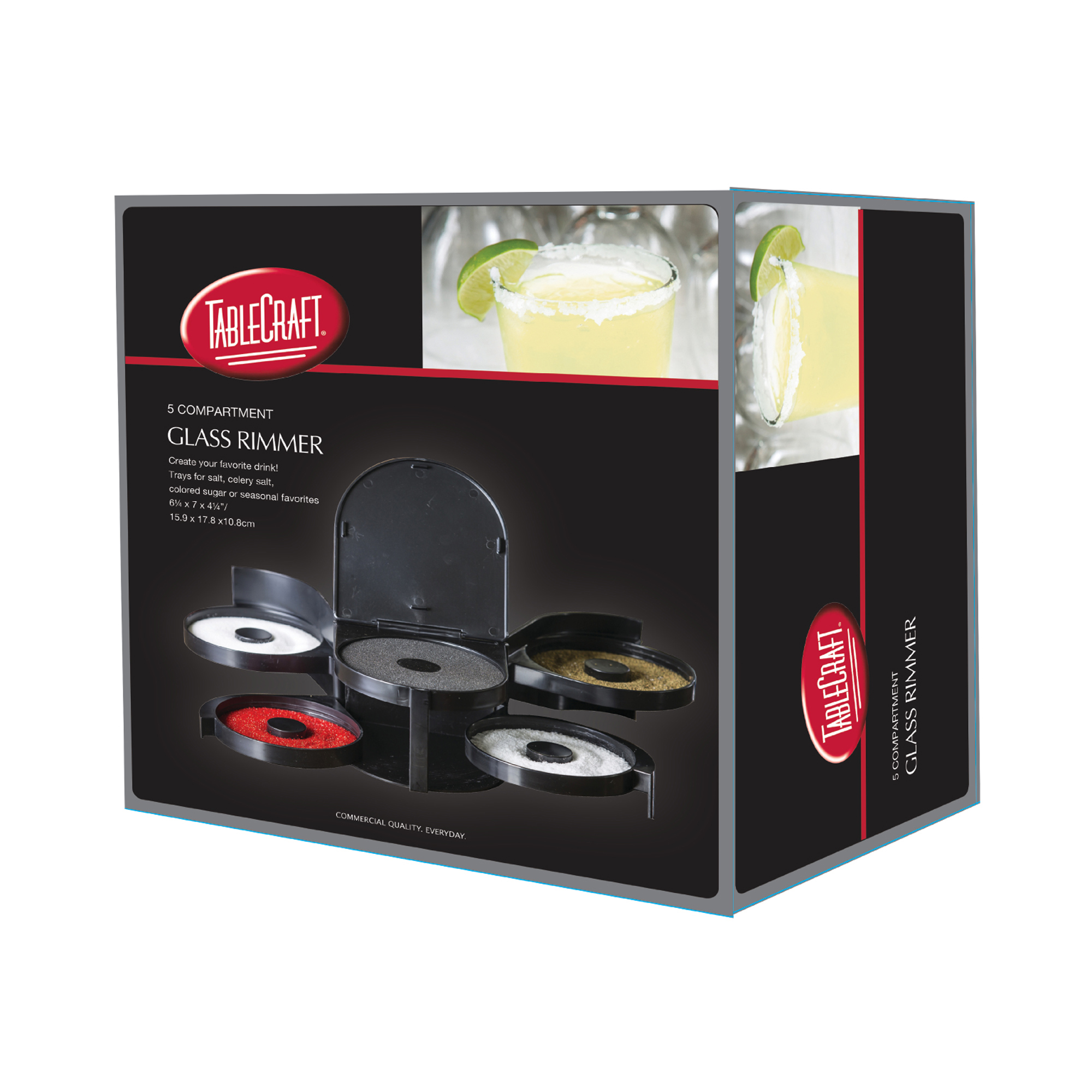 Tablecraft Glass Rimmer with 5 Trays