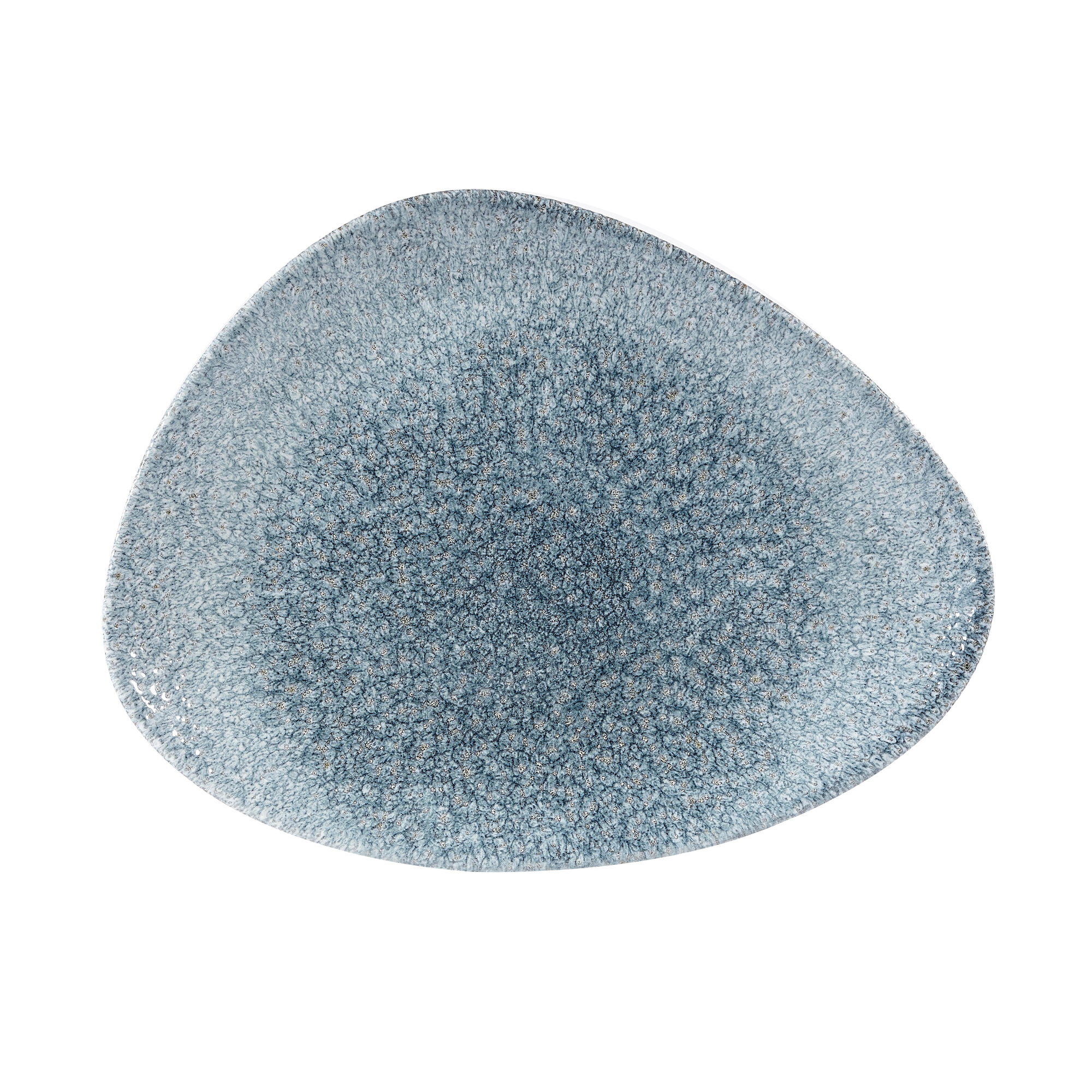 Studio Prints Raku Triangle Plates Topaz Blue 10inch / 26cm