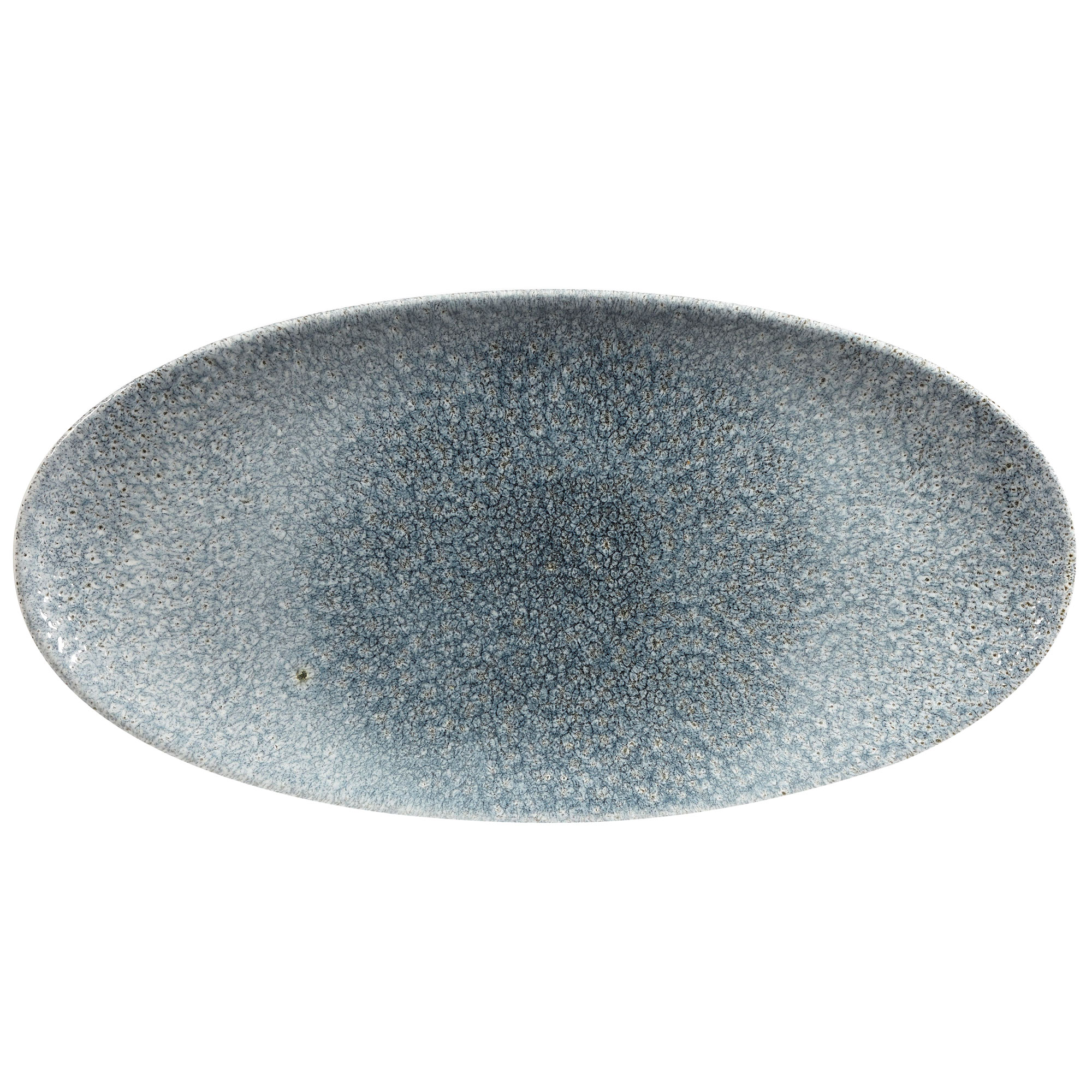 Studio Prints Raku Chefs Oval Plates Topaz Blue 13.6" / 34.7cm