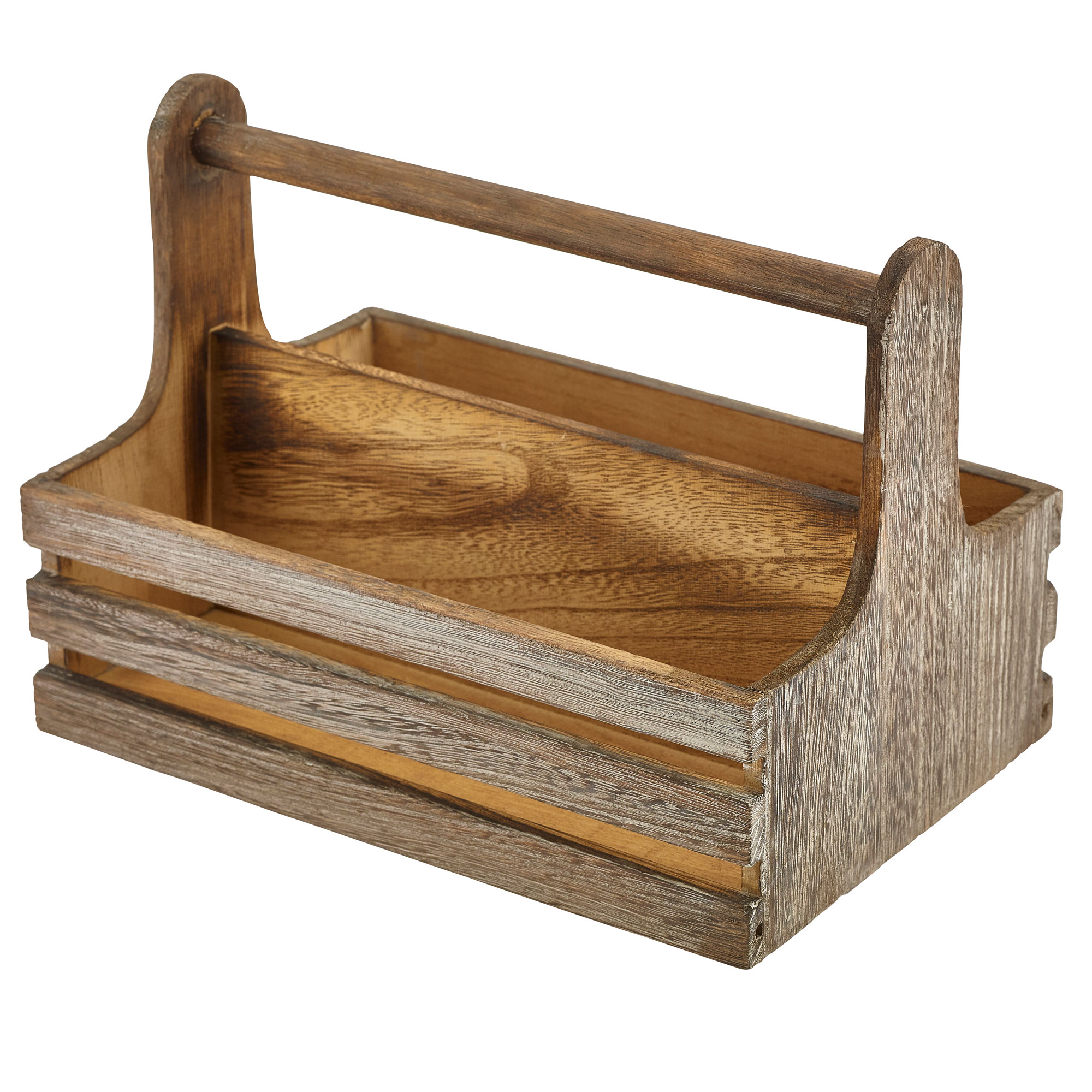 Genware Medium Rustic Wooden Table Caddy