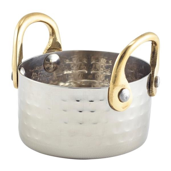 Mini Hammered Stainless Steel Casserole Dish 7.5 x 4cm