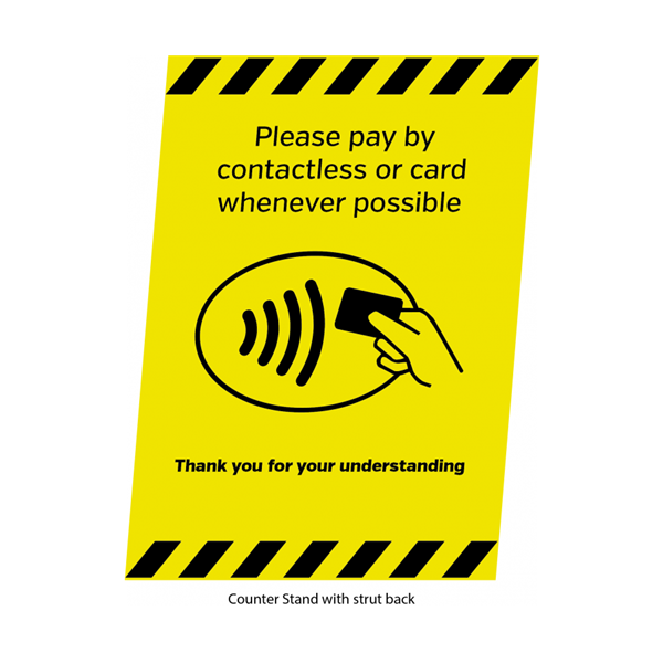 Card & Contactless Payments Wherever Possible A4 Freestanding Counter ...