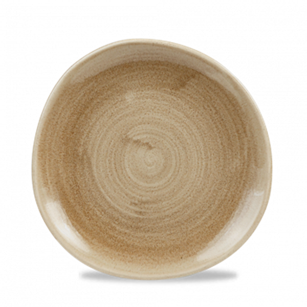 Stonecast Patina Antique Taupe Round Trace Plate 7.25inch