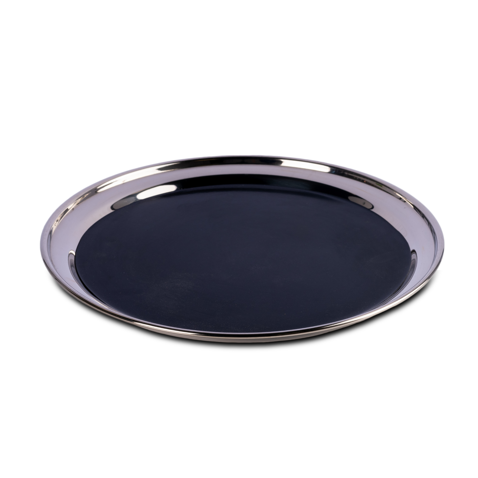 Non Slip Stainless Steel Round Tray 12inch