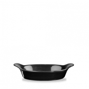 Metallic Black Small Round Eared Dish 6 x 7inch / 15 x 18cm