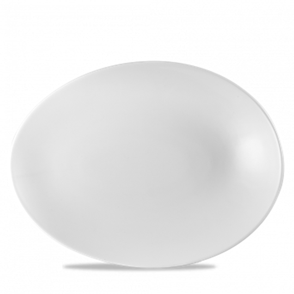 White Oval Orb Plate 13.75 x 10.50inch