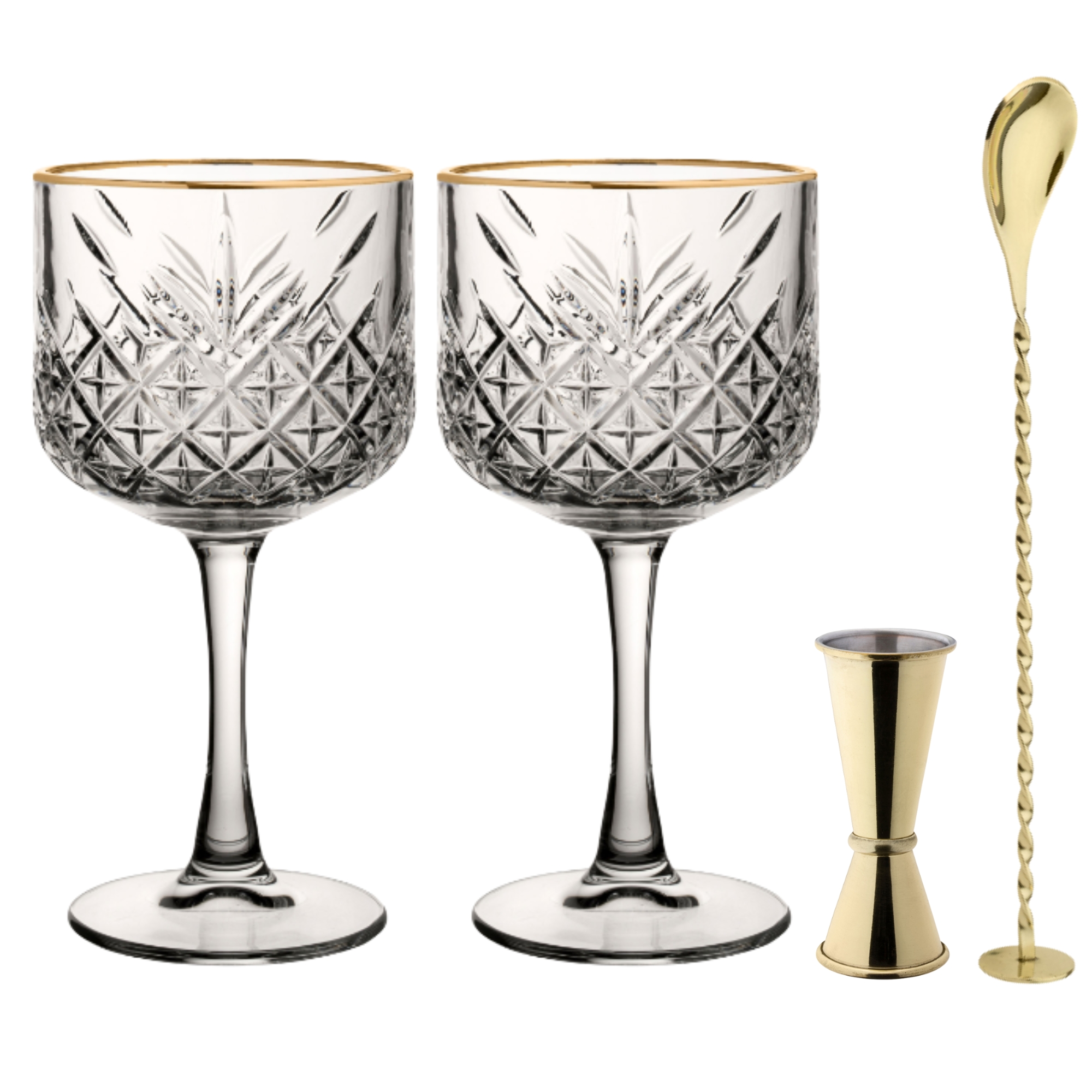 Timeless Vintage Gold Gin Set