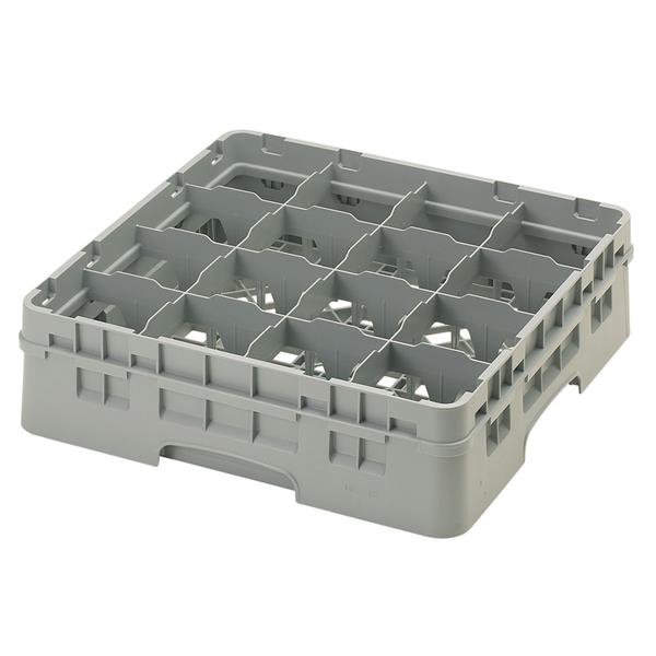 16 Compartment Glass Rack with 1 Extender H92mm - Grey