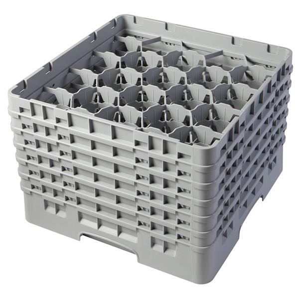 20 Compartment Glass Rack with 6 Extenders H320mm - Grey