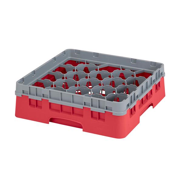 20 Compartment Glass Rack with 1 Extender H114mm - Red
