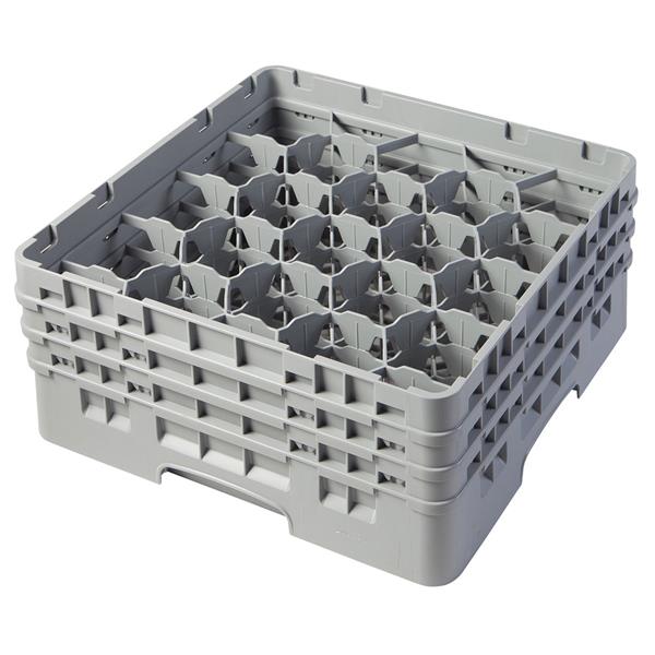 20 Compartment Glass Rack with 3 Extenders H174mm - Grey