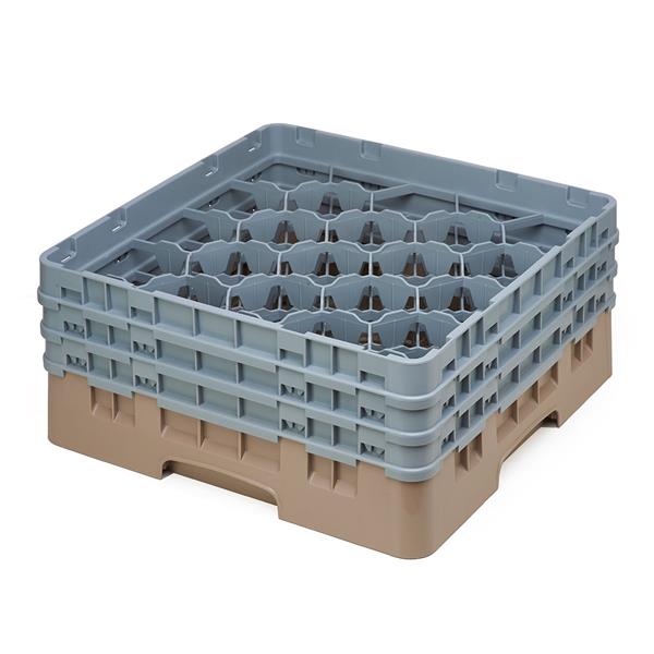 20 Compartment Glass Rack with 3 Extenders H174mm - Beige