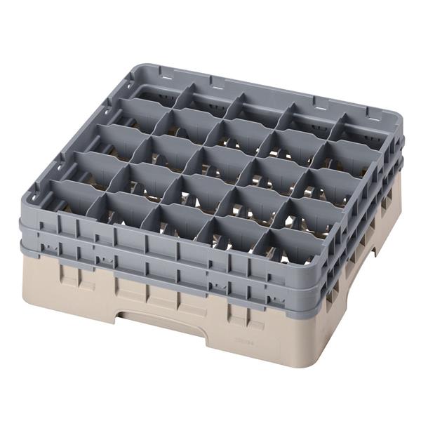 25 Compartment Glass Rack with 2 Extenders H133mm - Beige