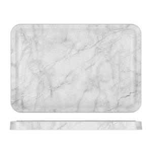 White Marble Agra Melamine Tray 34 x 23cm