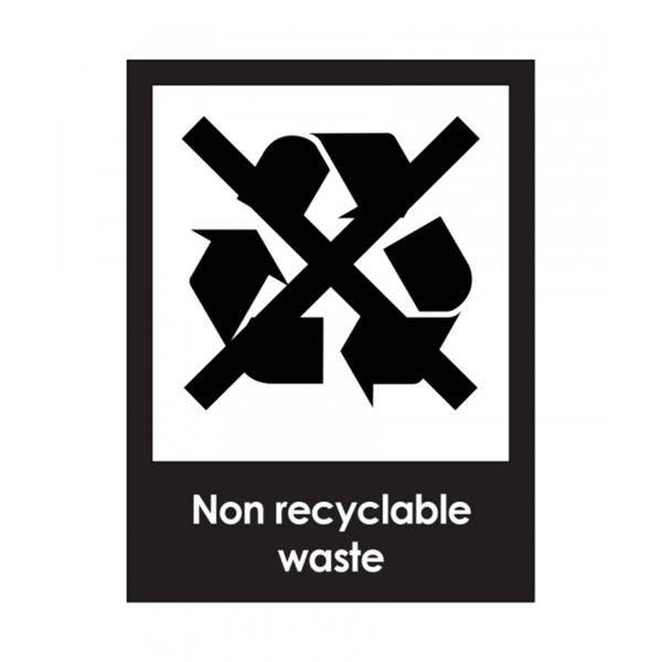 Non Recyclable Waste Recycling Sticker 200 x 150mm