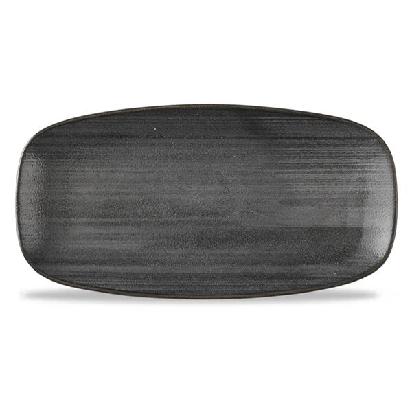 Stonecast Raw Black Oblong Chefs Plate 7.8 x 4.75inch / 19.8 x 12cm