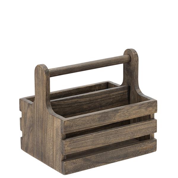Medium Rustic Wooden Table Caddy