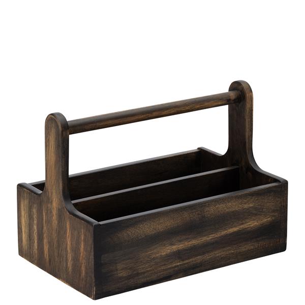 Large Black Wooden Table Caddy