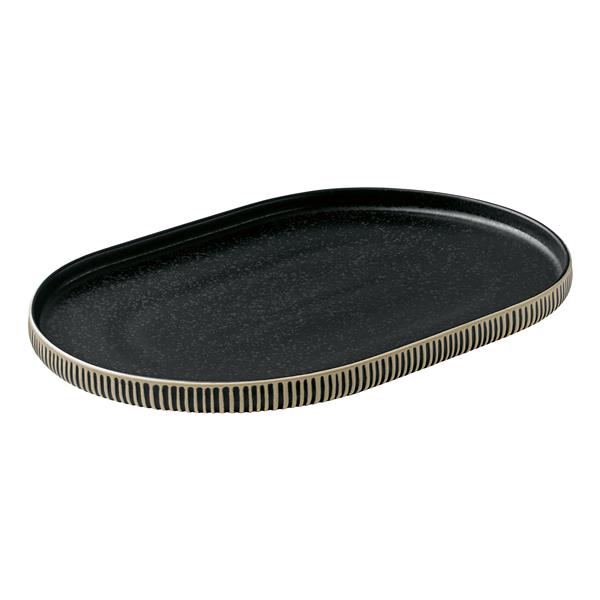 Nara Black & White Oval Plate 30 x 20cm