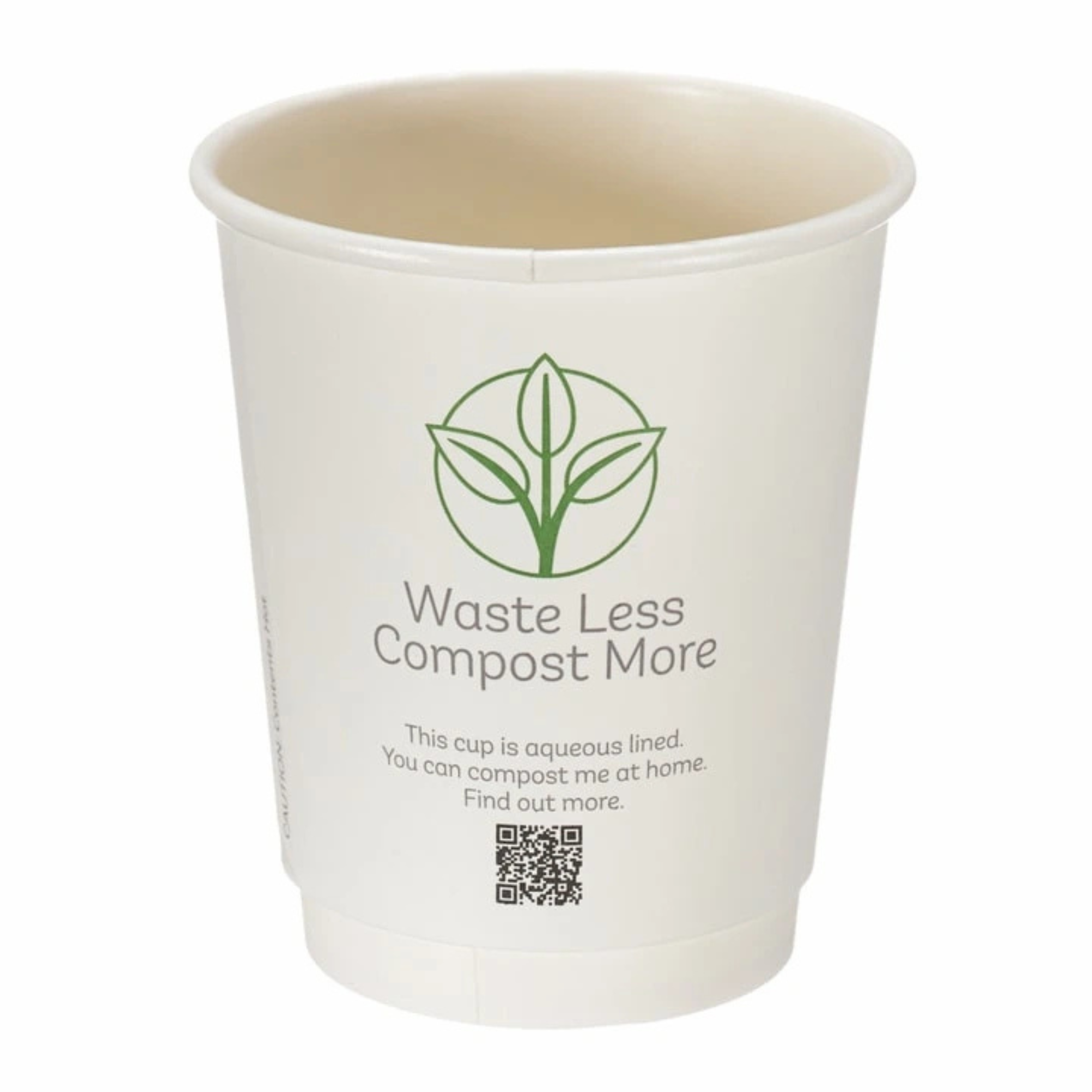 White Double Wall Aqueous Lined Hot Cup 8oz / 230ml