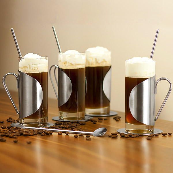 Irish Coffee Glass Complete Gift Set 4x 8.8oz / 250ml